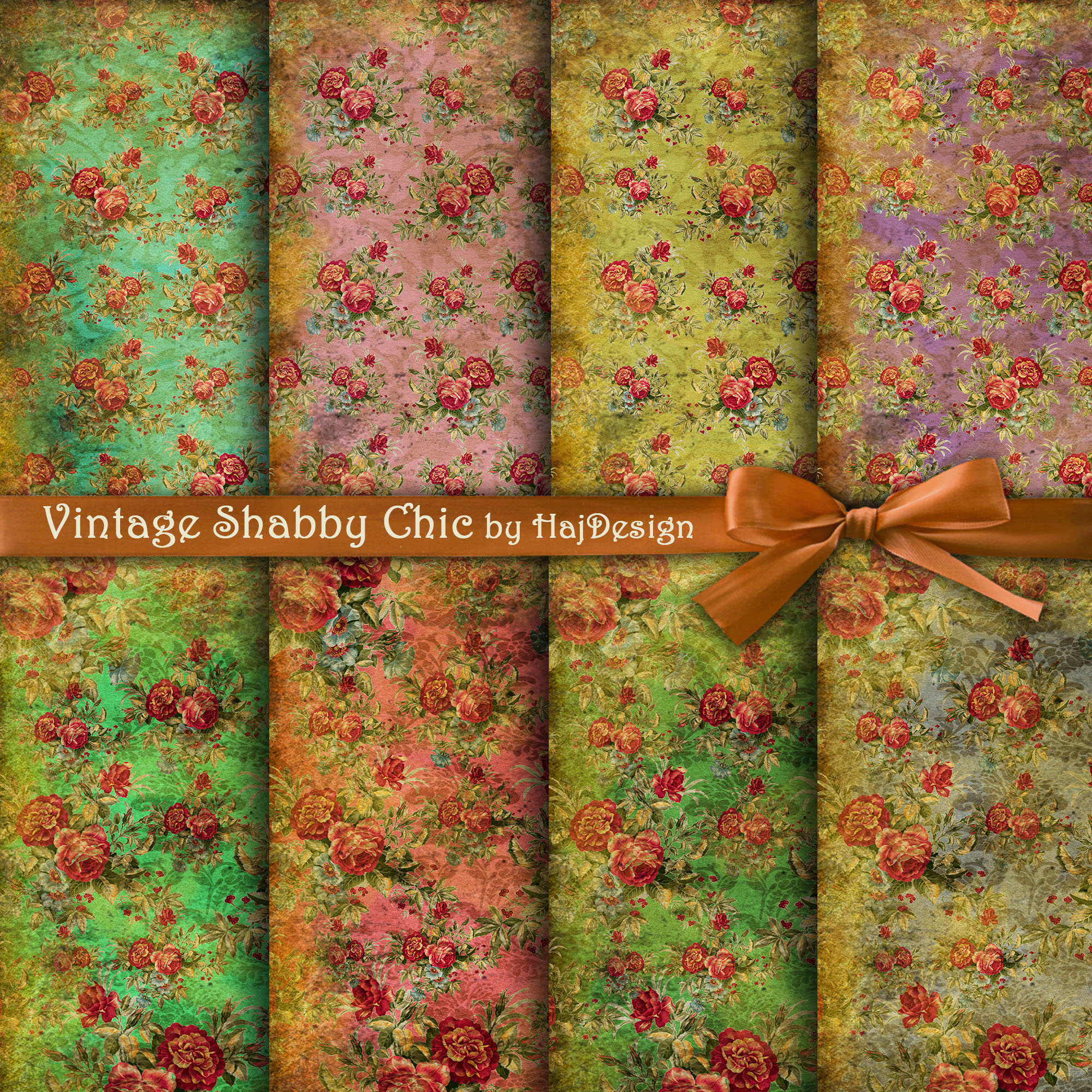 Vintage Shabby Chic - Digital Collage Sheet - Digital Paper - Shabby ...